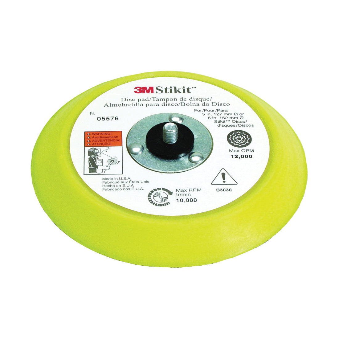 3M 05576 ~ Backup Pad Stikit 0 Yellow 6xNo Hole | Targa Tools